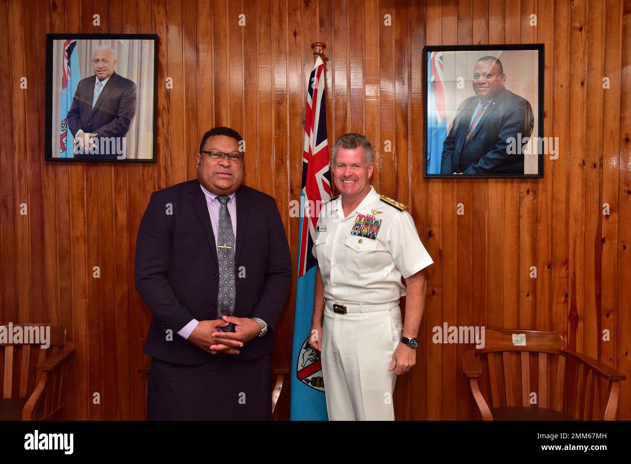 SUVA, Fiji (Sept. 15, 2022) Adm. Samuel Paparo, commander, U.S. Pacific Fleet, meets with Manasa ...