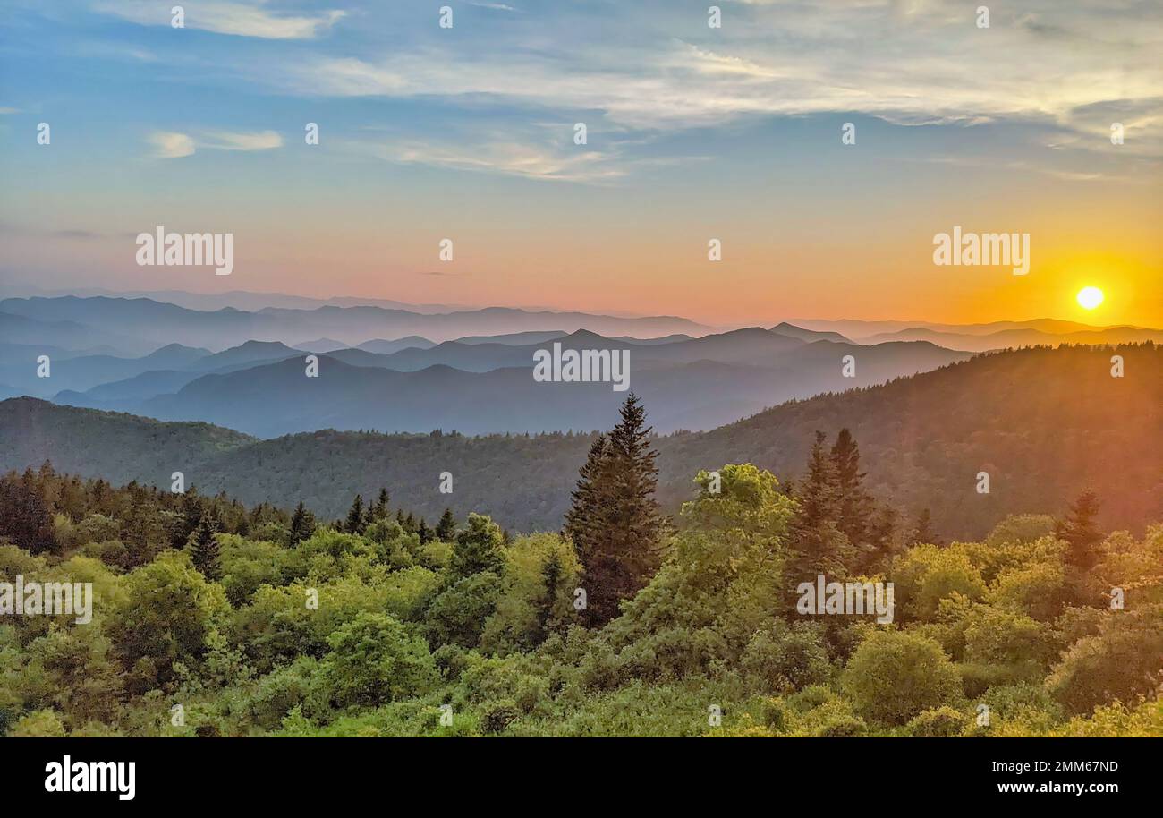 Blue Ridge Parkway Spring Smoky Mountains Stock Photo - Alamy