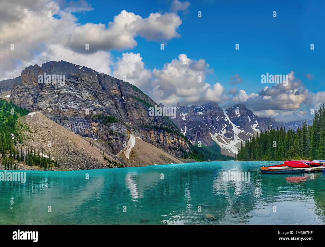 Moraine Lake Sunrise Colorful Landscape Stock Photo - Alamy