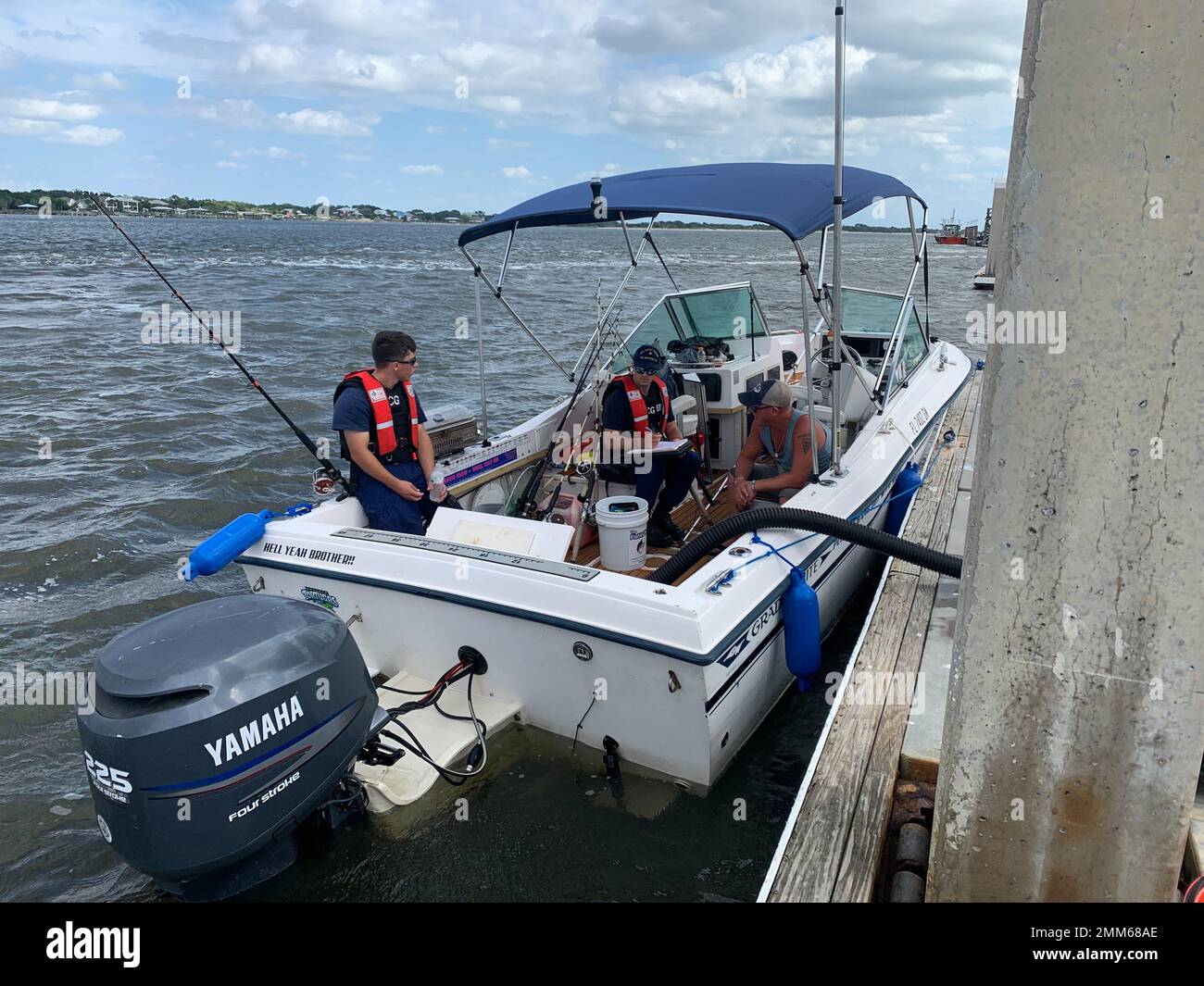 A Coast Guard Station Mayport boat crew conducts a post search and ...