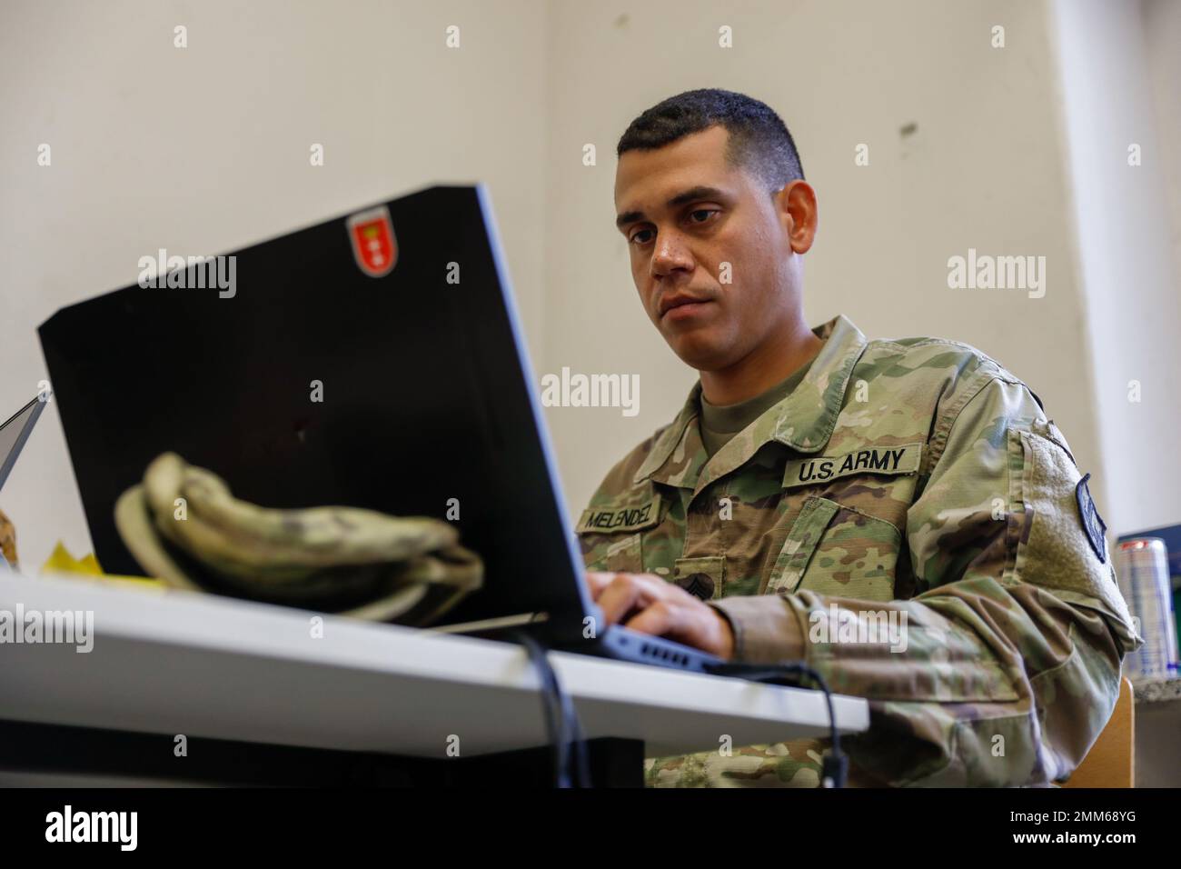 U.S. Army Sgt. Eliezer Meléndez, a public affairs NCO assigned to the 113th Mobile Public ...