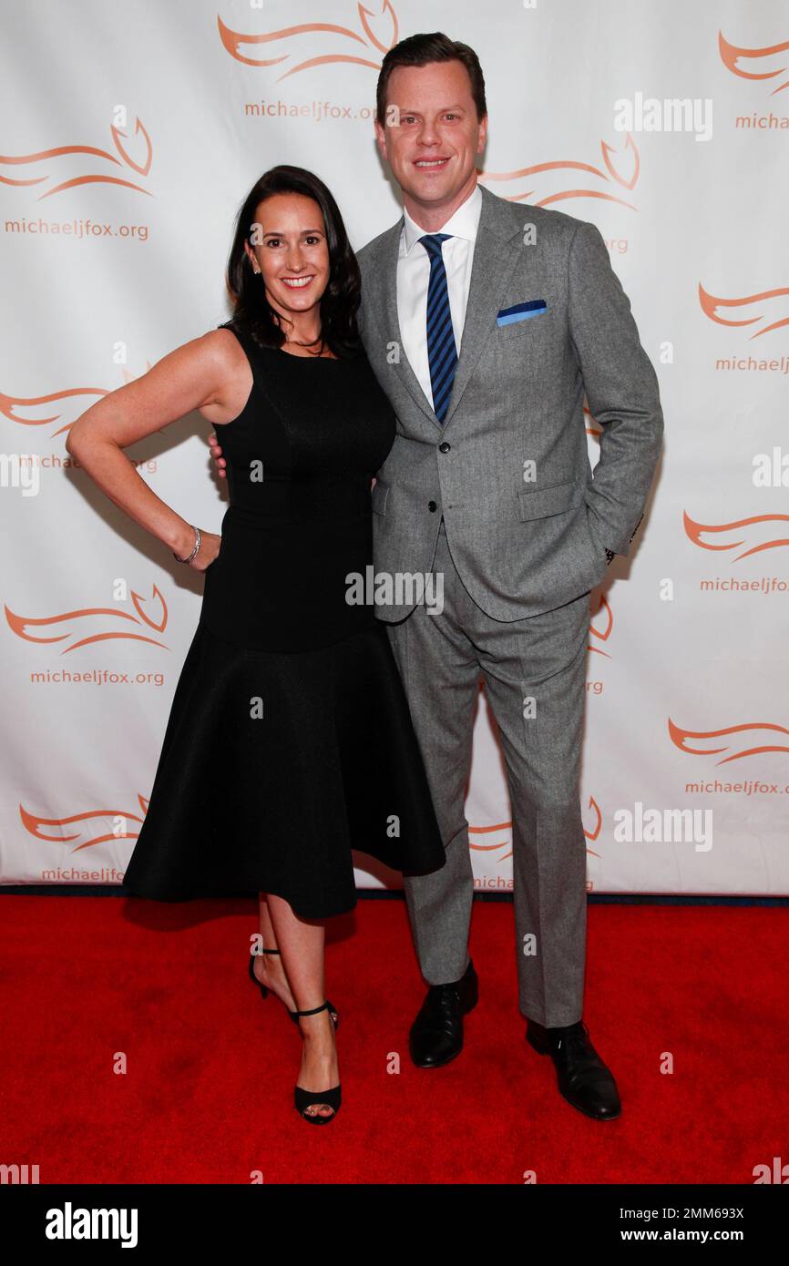 Christina Sharkey, left, and Willie Geist, right, attend the Michael J ...