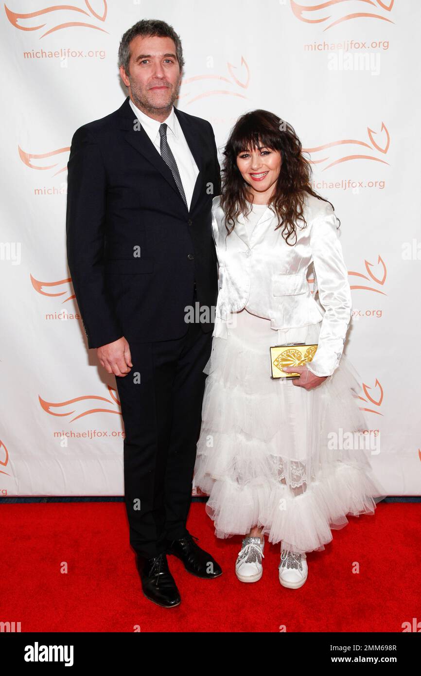 Craig Bierko, left, and Frances Ruffelle, right, attend the Michael J ...