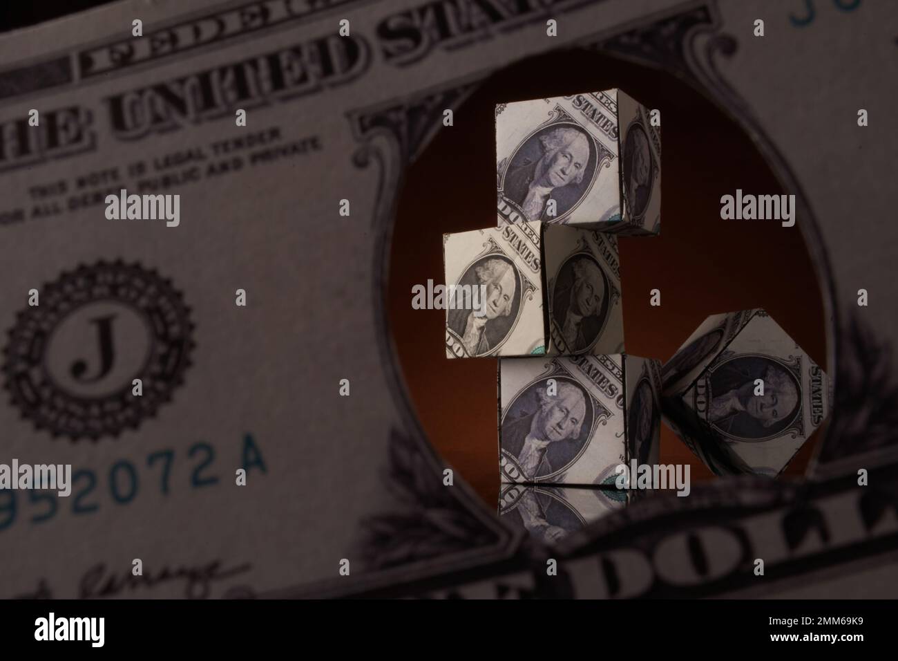 Origami dollar cubes made from dollar bills Stock Photo - Alamy