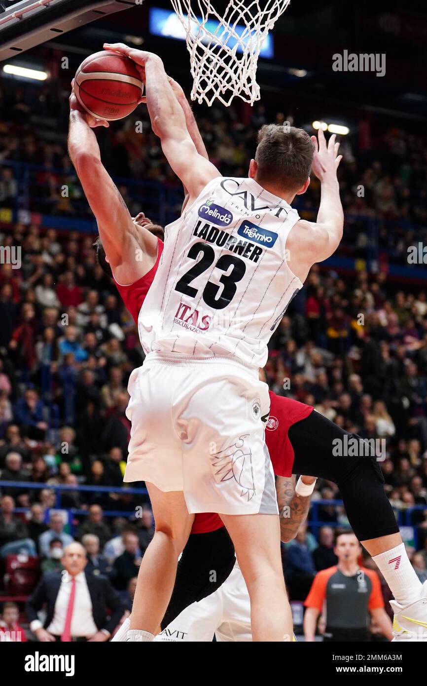 Italy. 29th Jan, 2023. EA7 EMPORIO ARMANI MILAN vs AQUILA BASKET TRENTO ...