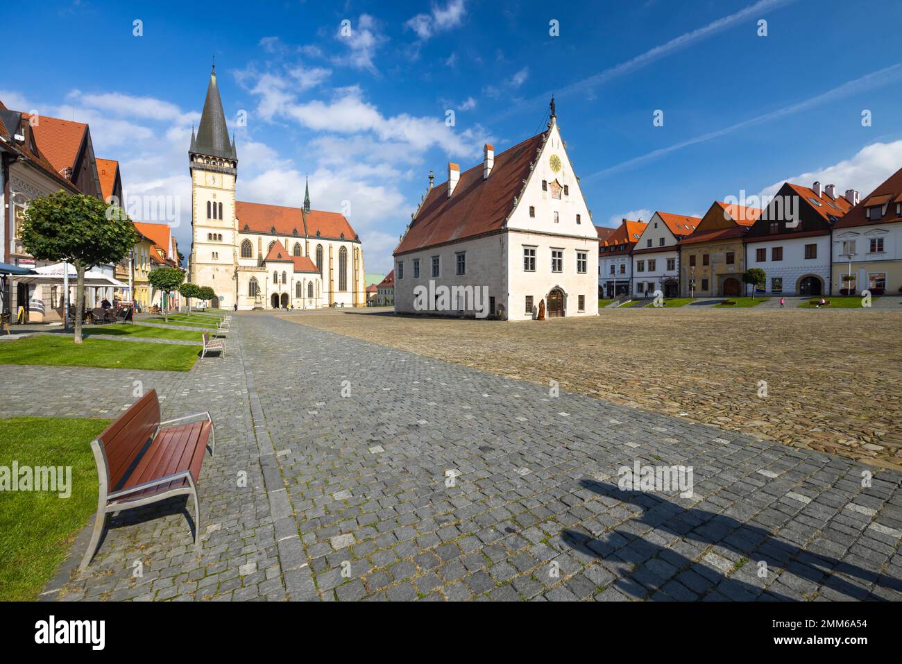 Medieval historical square Bardejov, UNESCO site, Slovakia Stock Photo ...