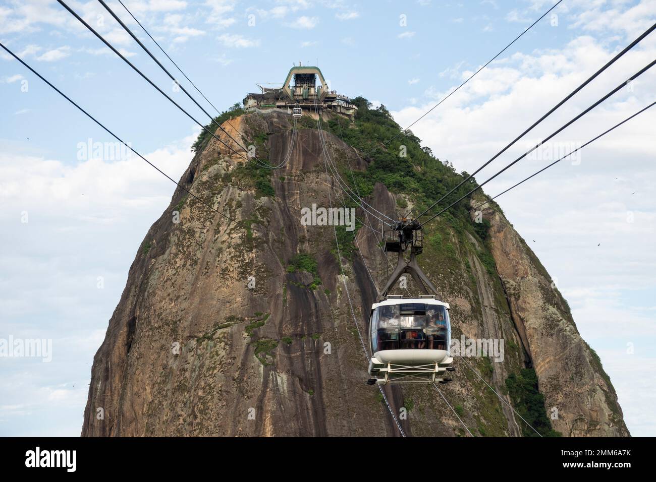 Beautiful view to Sugar Loaf Mountain cable car in Rio de Janeiro Stock ...