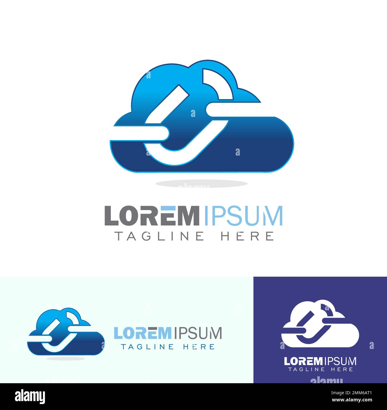 A vector illustration set of unlock Cloud Technology Logo Stock Vector ...