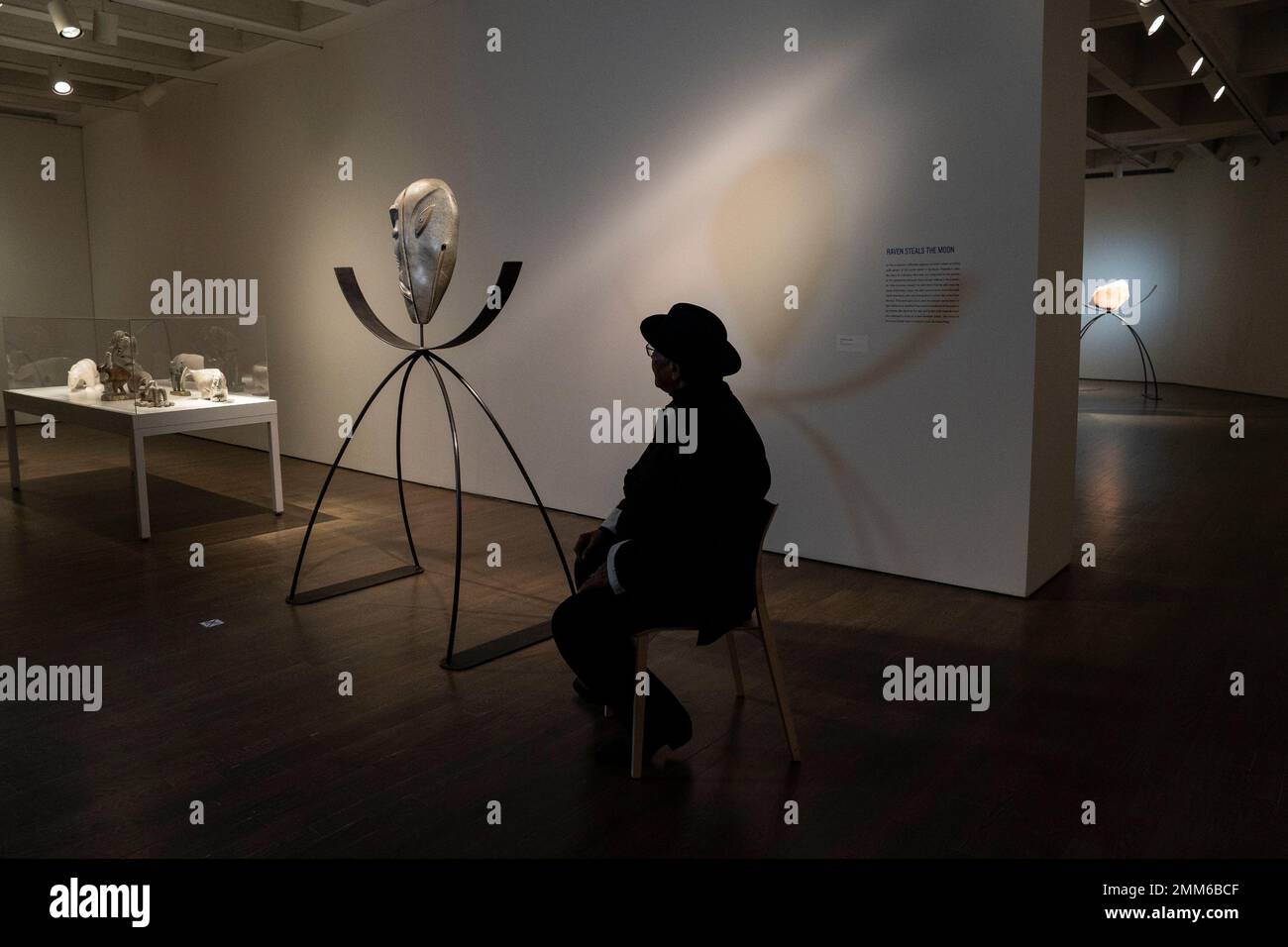 Inuvialuk sculptor David Ruben Piqtoukun is photographed as he talks ...