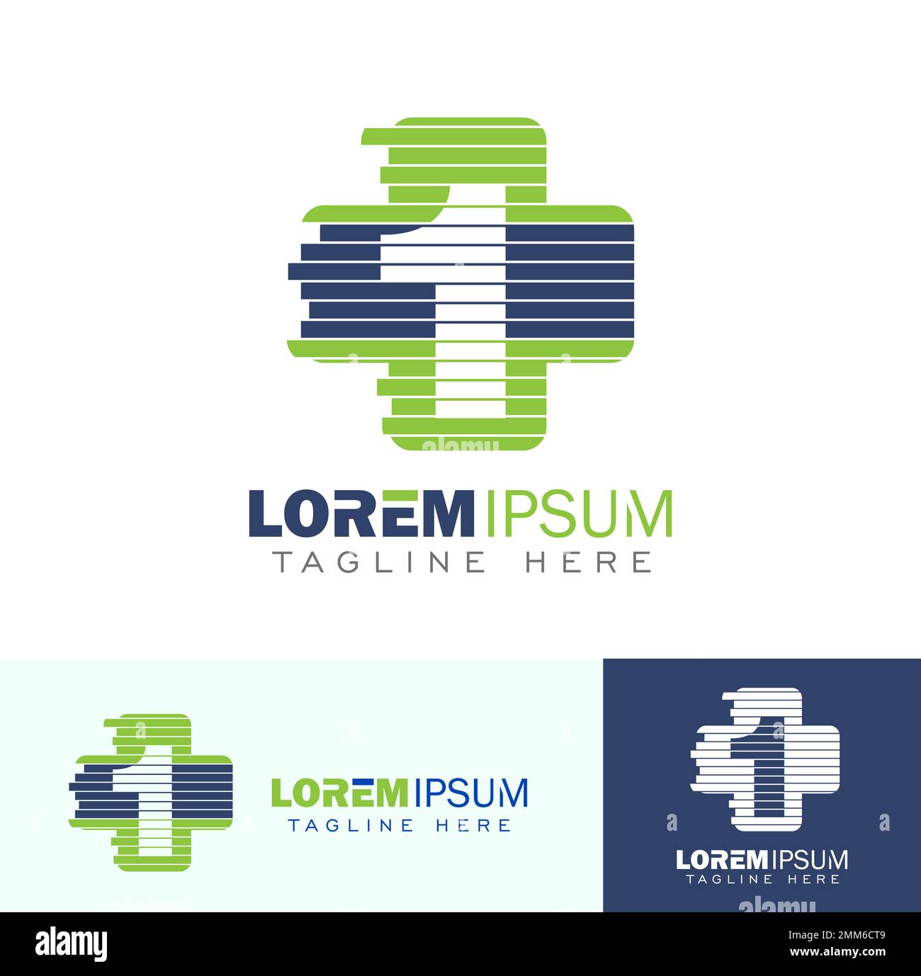 A vector illustration set of Green Cross and Number One Logo, moving ...