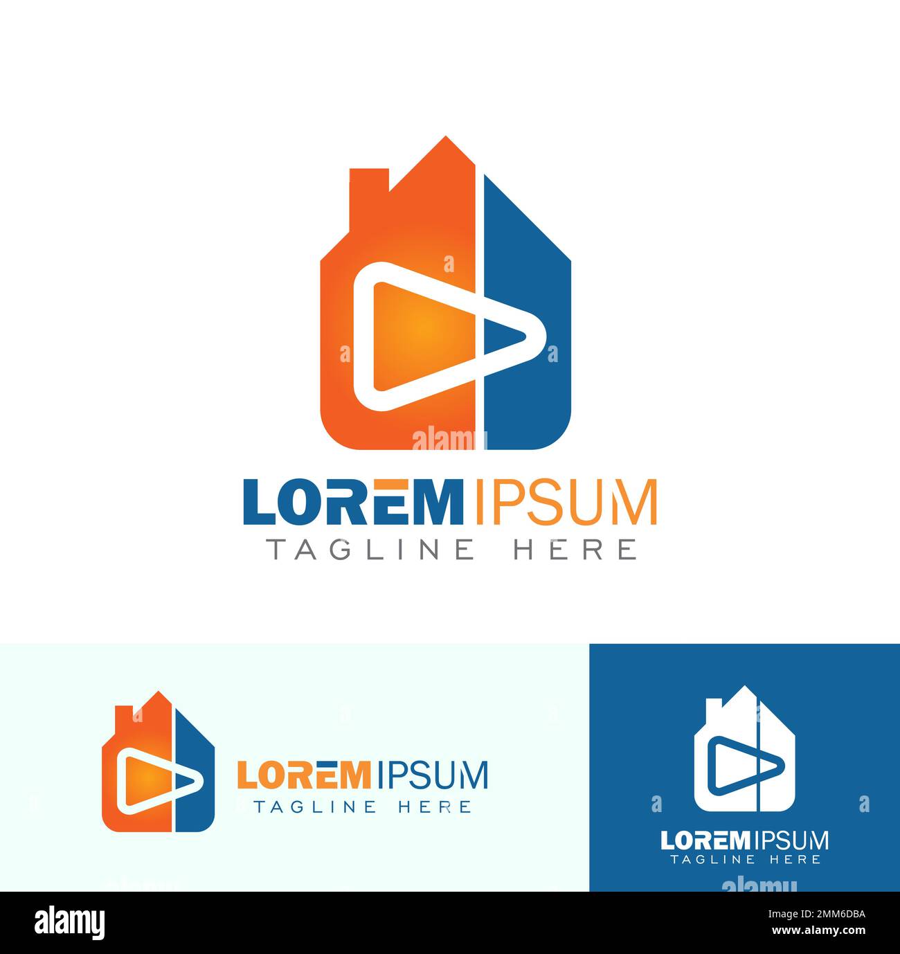 A vector illustration set of Family Cinema Real Estate Logo Stock ...