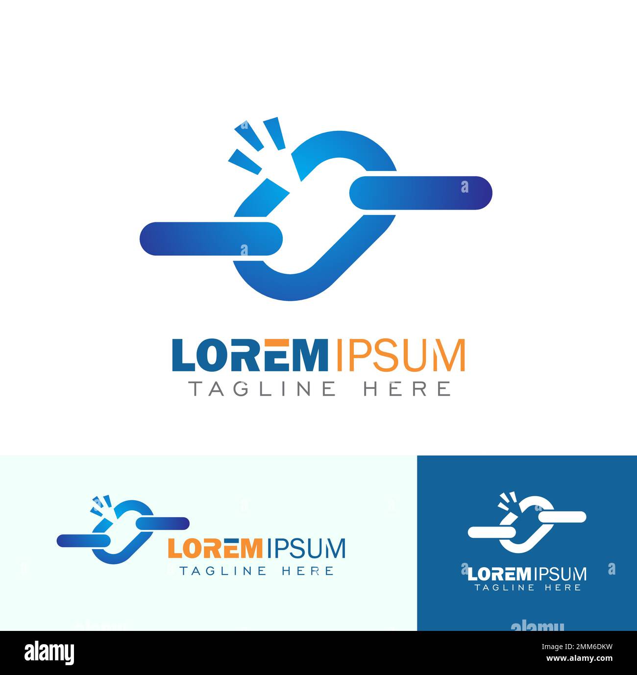 vector illustration set of Unchained Logo Icon Sign Stock Vector Image ...