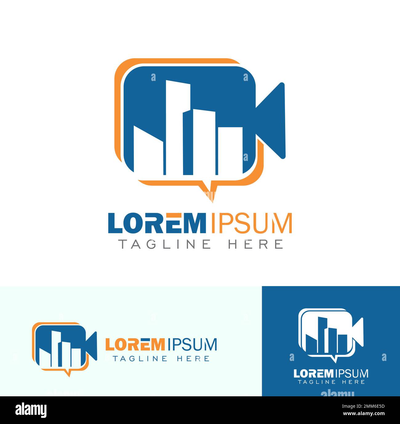 A vector illustration set of Family Cinema Real Estate Logo Stock ...