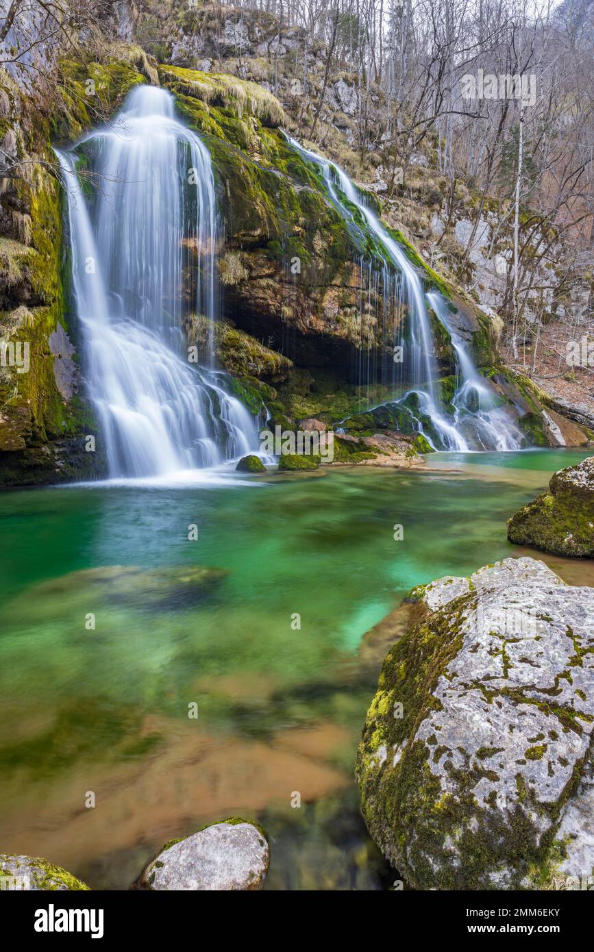 Waterfall Virje (Slap Virje), Triglavski national park, Slovenia Stock ...