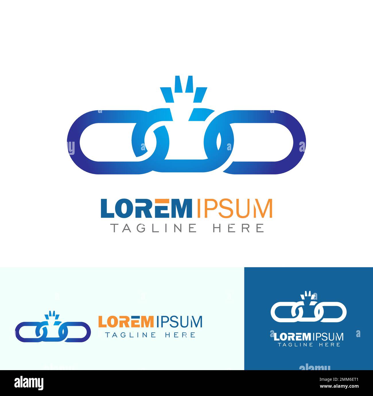 vector illustration set of Unchained Logo Icon Sign Stock Vector Image ...