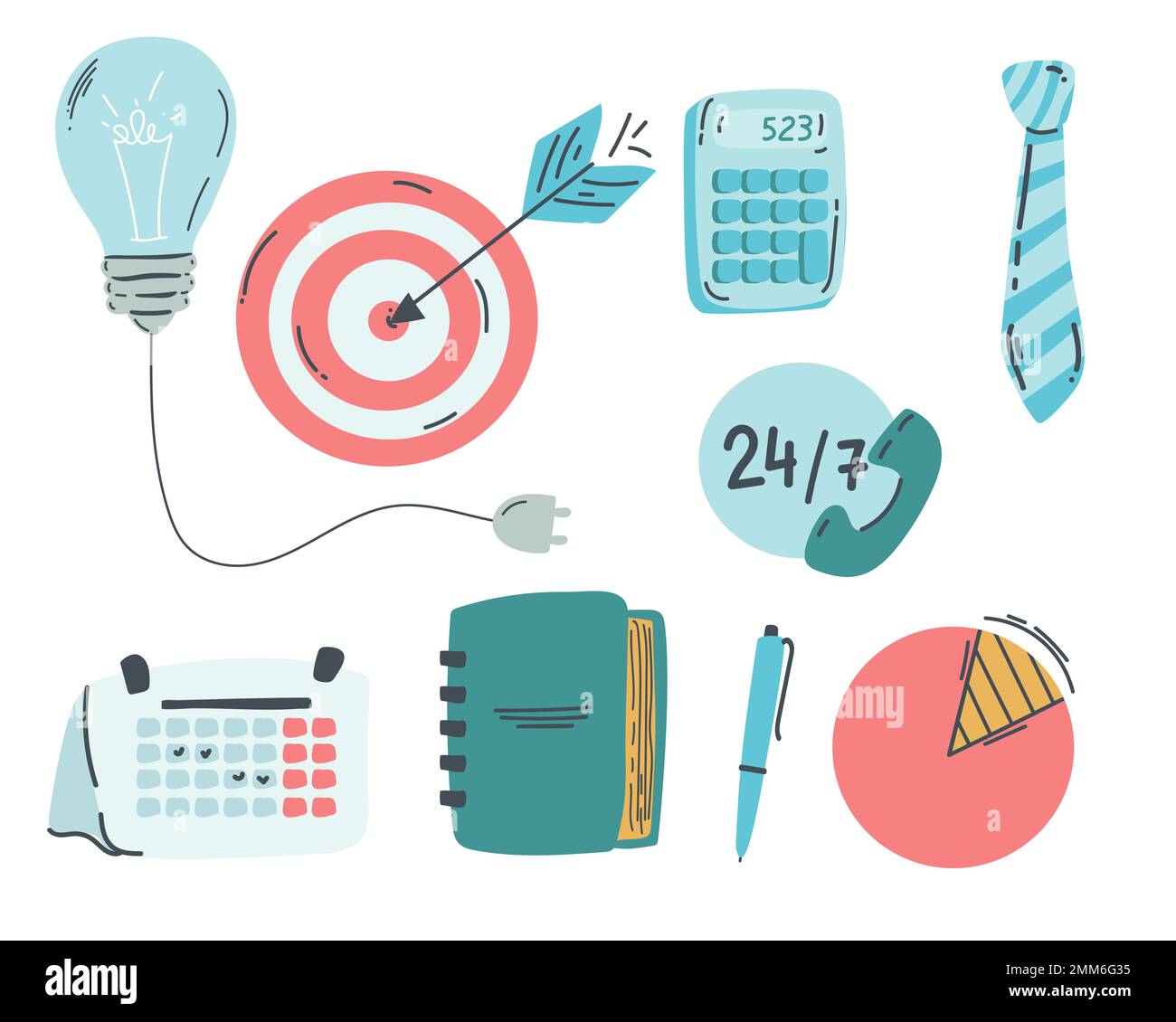 Set of business doodle elements made in vector. Idea, businessman ...