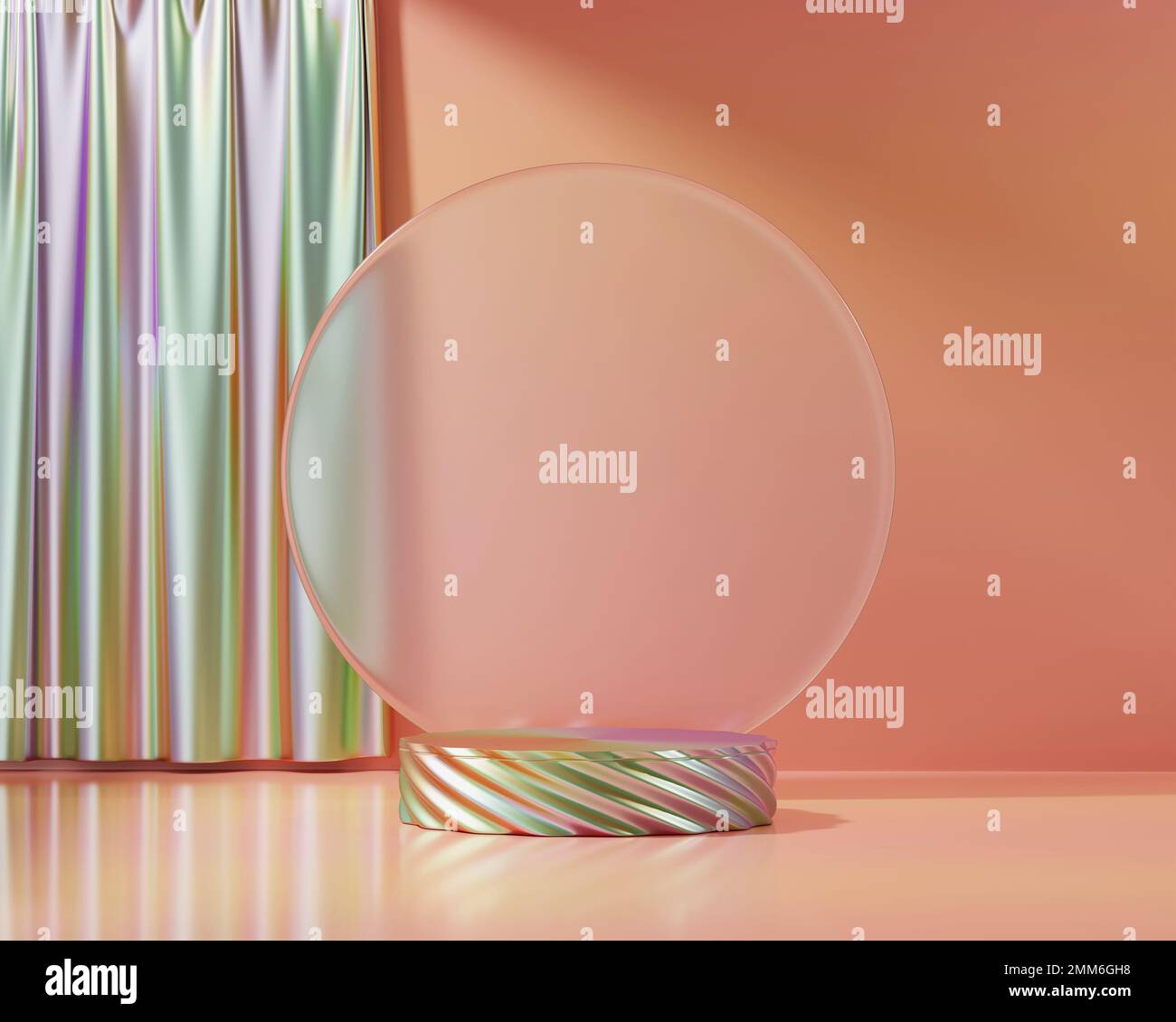 Holographic object podium platform product showcase 3d render Stock ...