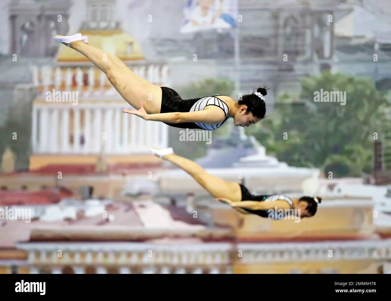 Third place, Dafne Navarro Loza and Melissa Flores of Mexico perform on ...