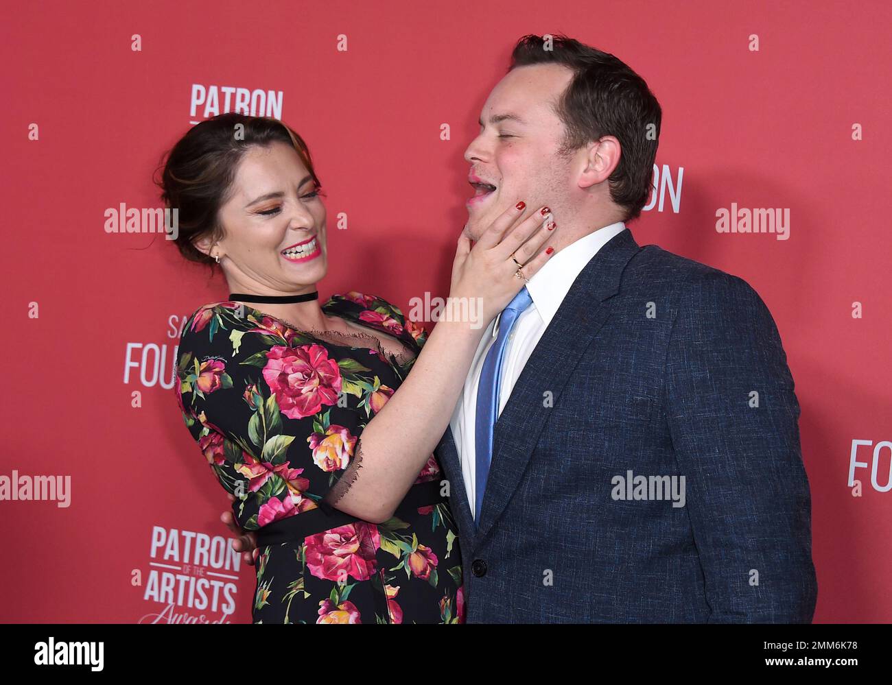 Rachel Bloom, left, and Dan Gregor arrive at the Patron of the Artists ...