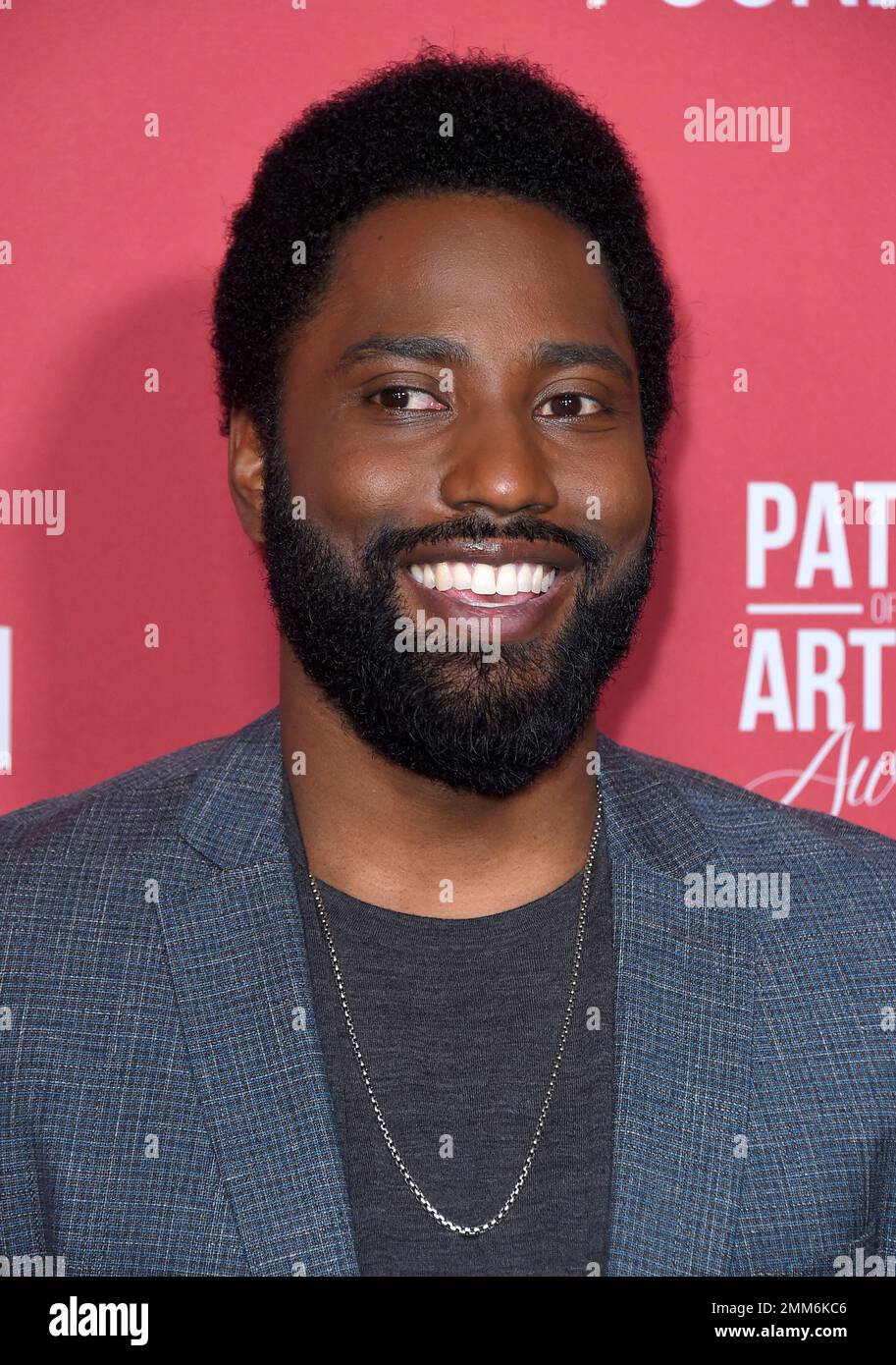 John David Washington arrives at the Patron of the Artists Awards on ...