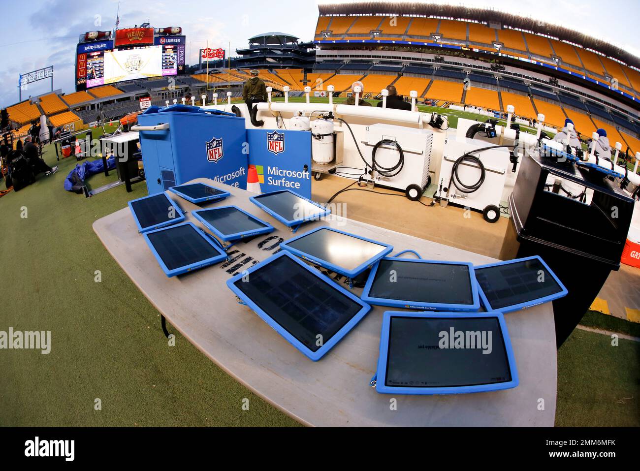 These is the Microsoft Surface sideline system behind the Carolina ...