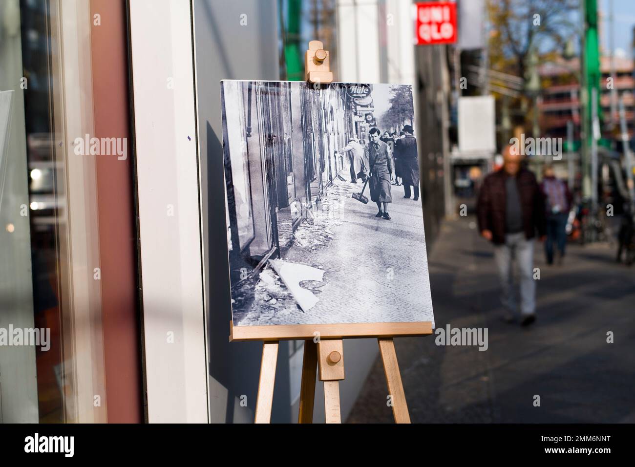 In this Wednesday, Nov. 7, 2018 photo, a Nov. 10, 1938 photo from the ...