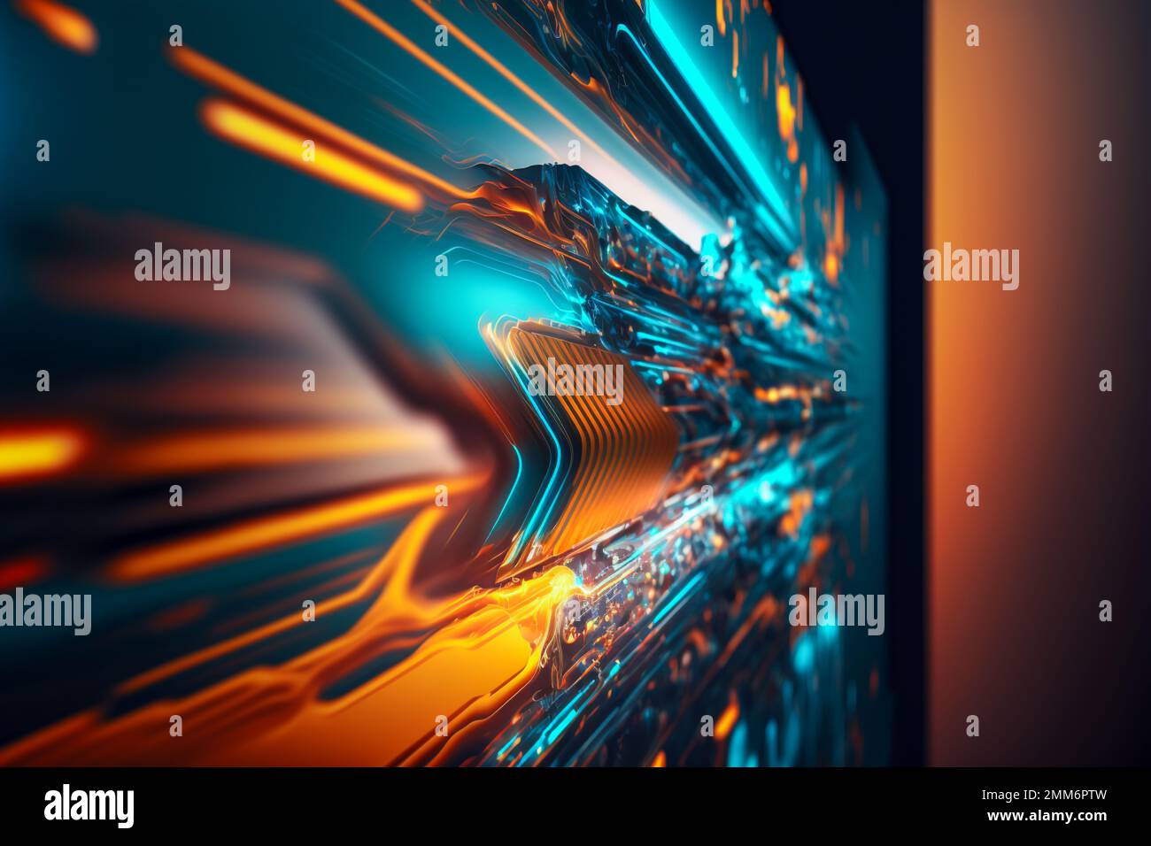 Experience the futuristic essence of technology with this abstract ...