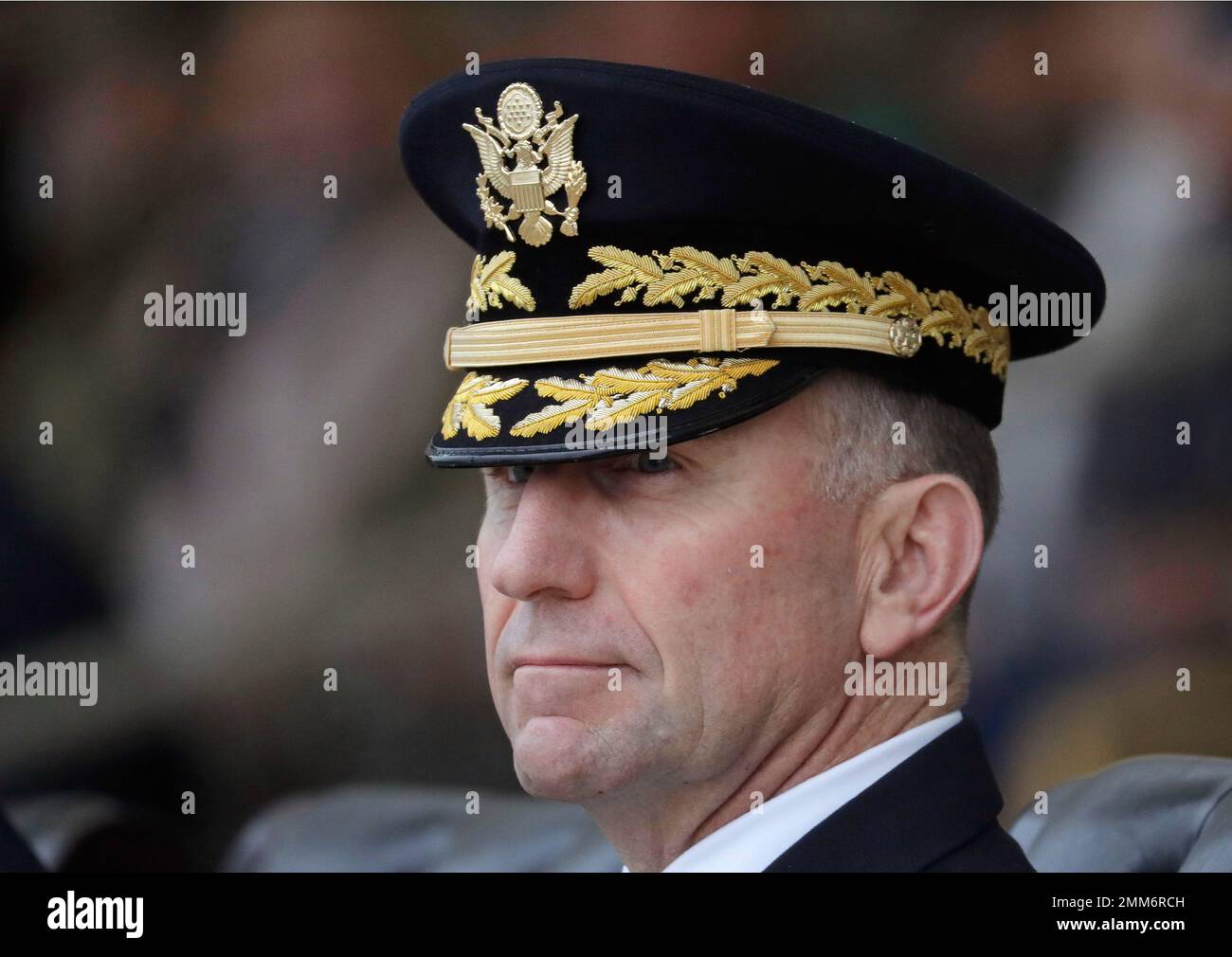 Incoming commander, Gen. Robert Abrams attends during a change-of ...