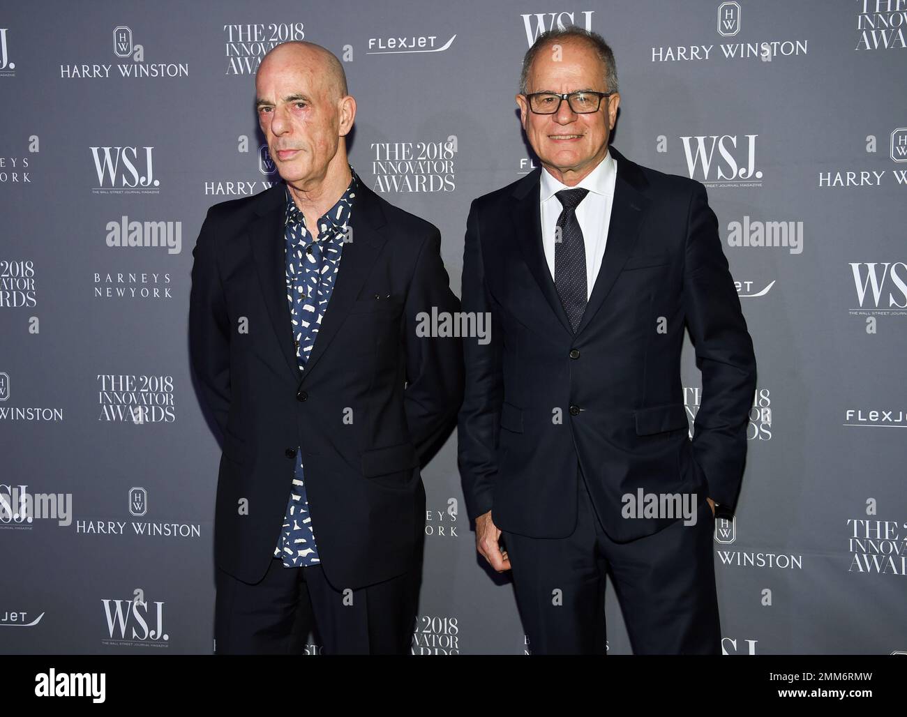 Honorees Jacques Herzog, left, and Pierre de Meuron attend the WSJ ...