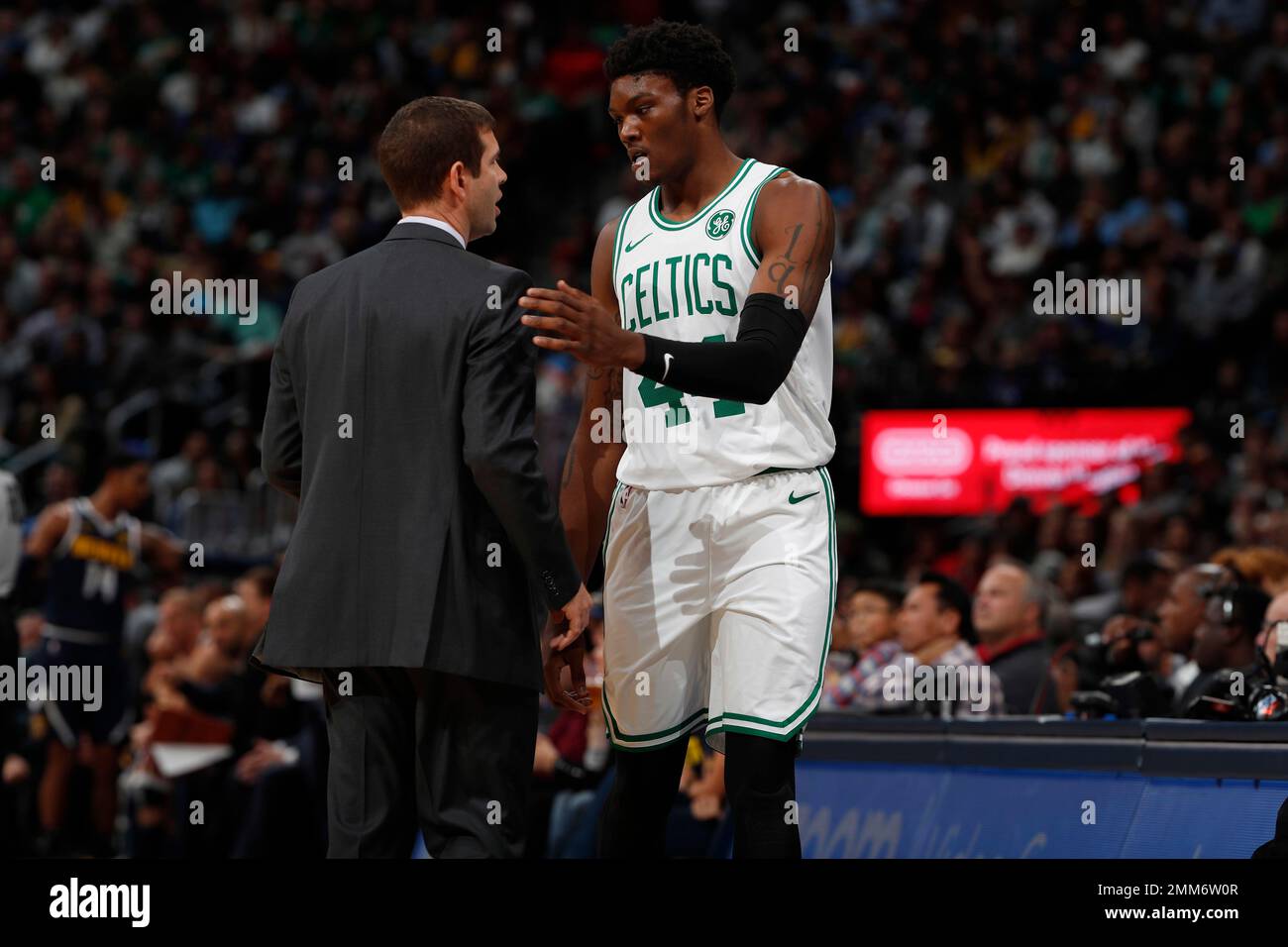 Boston Celtics head coach Brad Stevens () and Boston Celtics center ...