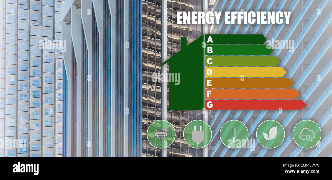 Energy buildings efficiency class, sustainable development. Ecological ...