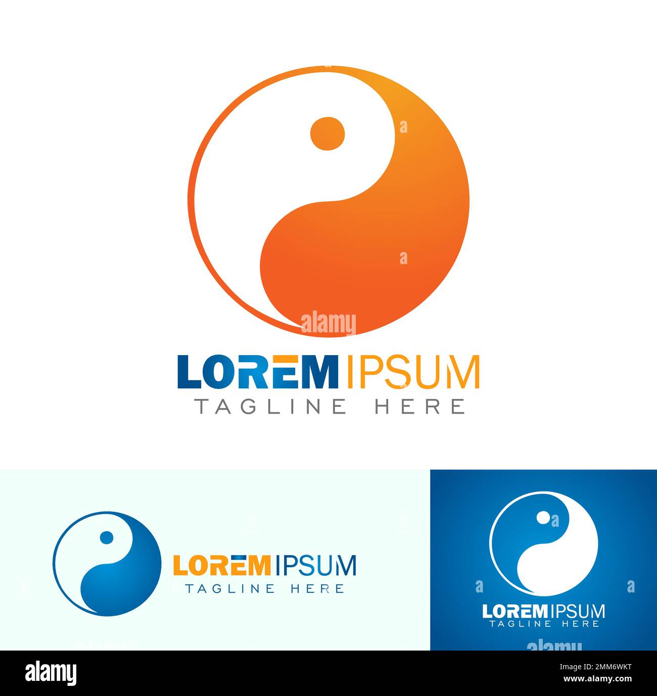 A vector Illustration set of Yin Yang Symbol Logo Sign Stock Vector ...