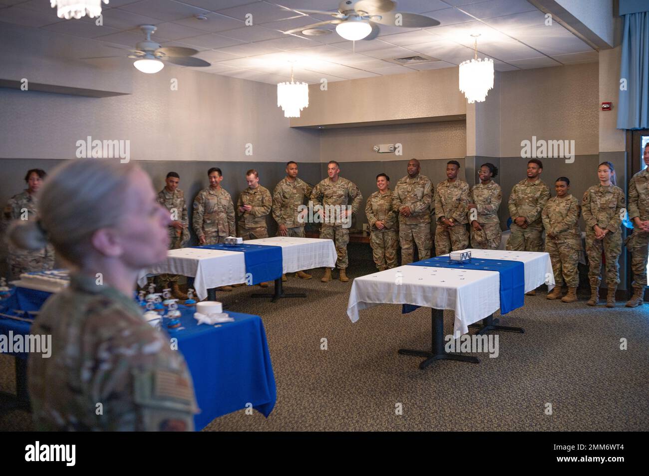 Col. Michele Lo Bianco, 15th Wing commander, speaks to Airmen during a ...