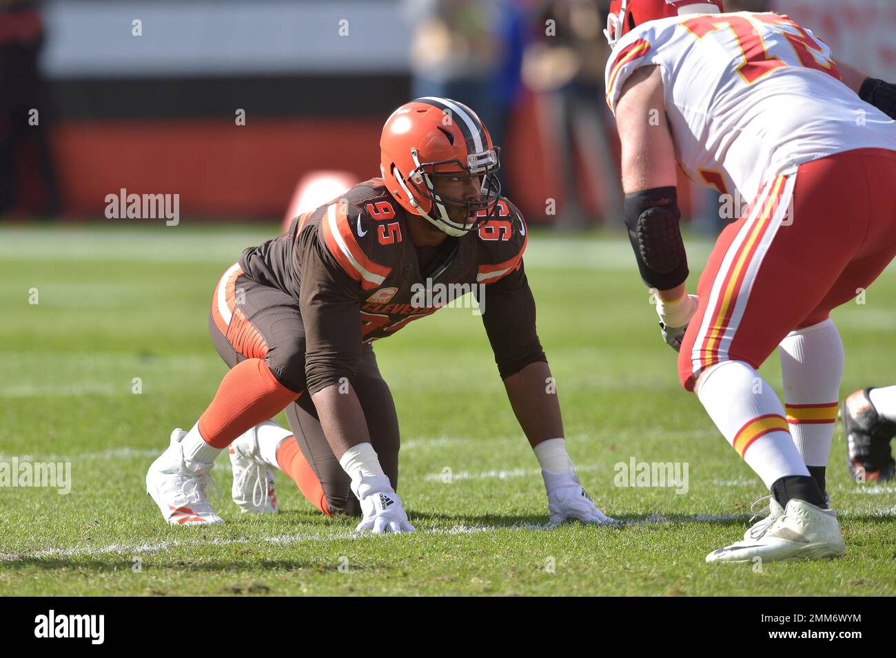 Cleveland Browns defensive end Myles Garrett (95) in action during an ...