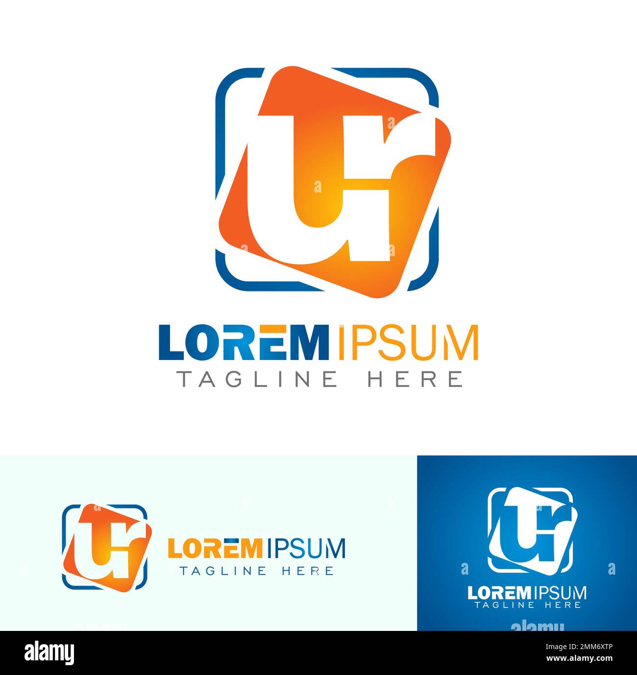 A vector illustration set of UF Monogram Initial Logo Stock Vector ...