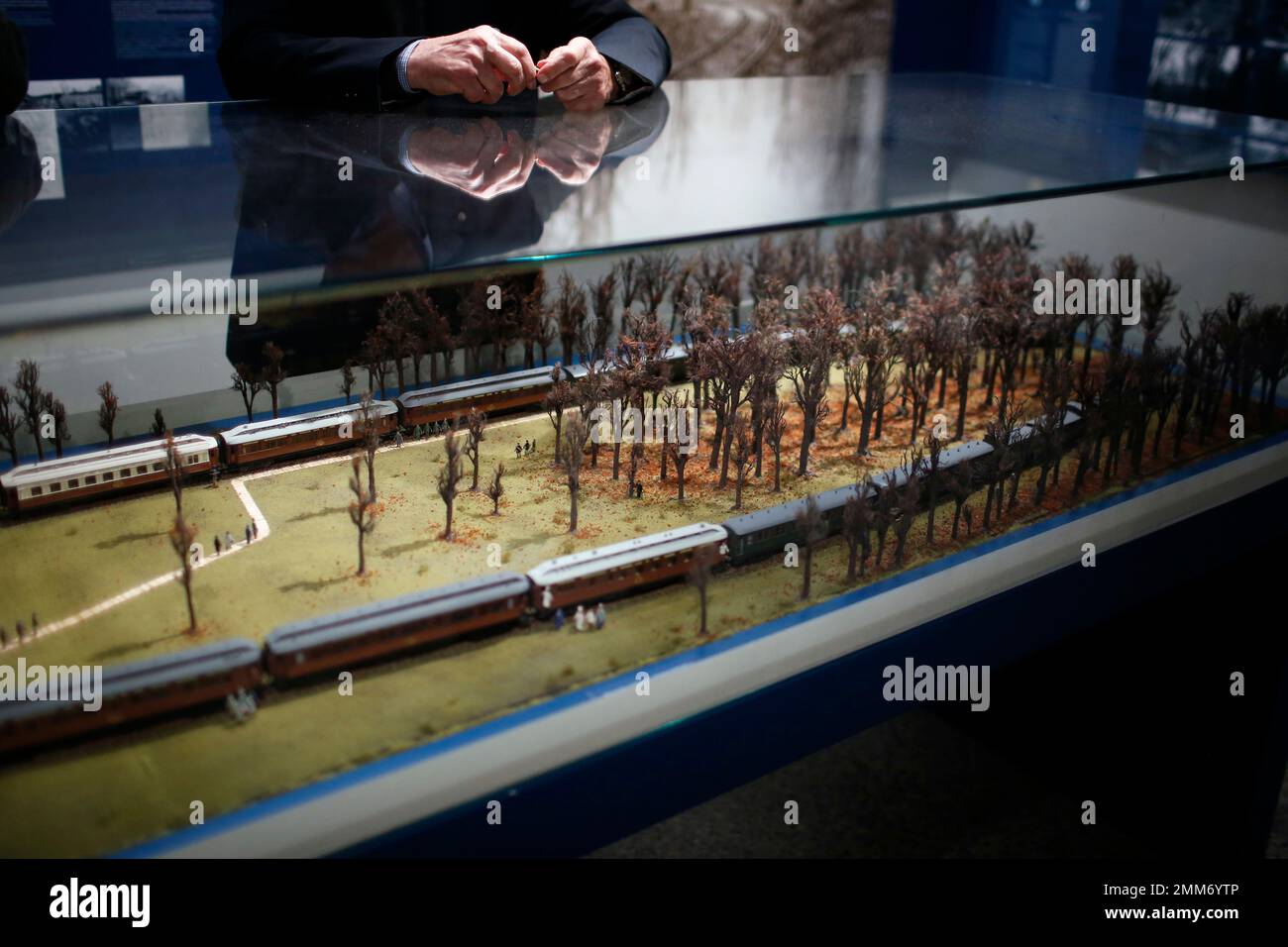 This Oct. 19, 2018 photo shows a model depicting the circumstances of ...