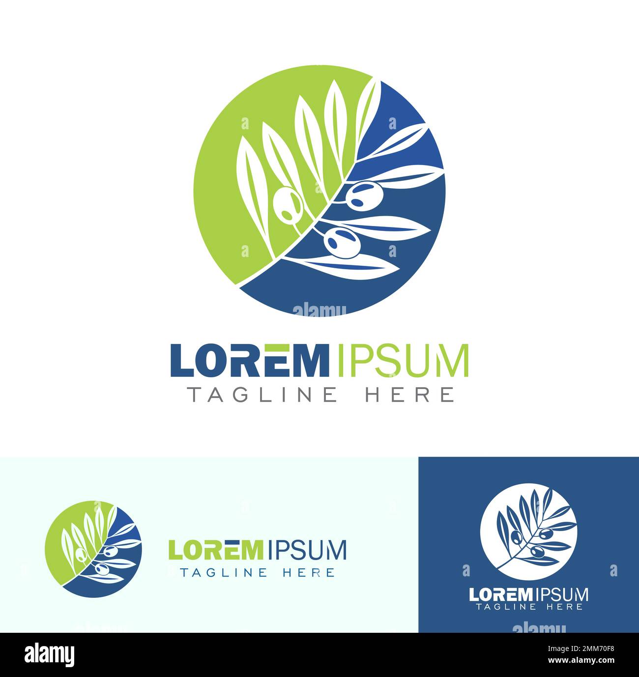 A vector illustration set of leaf technology logo sign Stock Vector ...