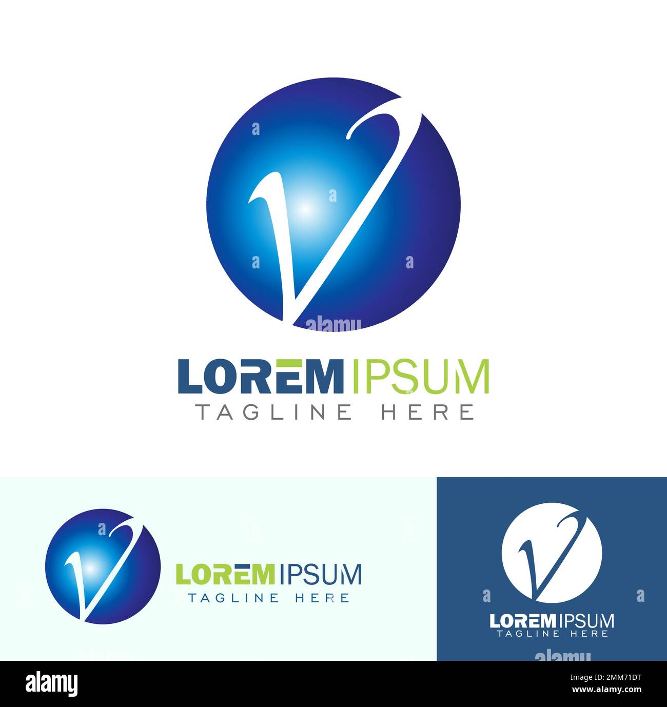 A vector illustration set of V Monogram Initial Logo Sign Stock Vector ...