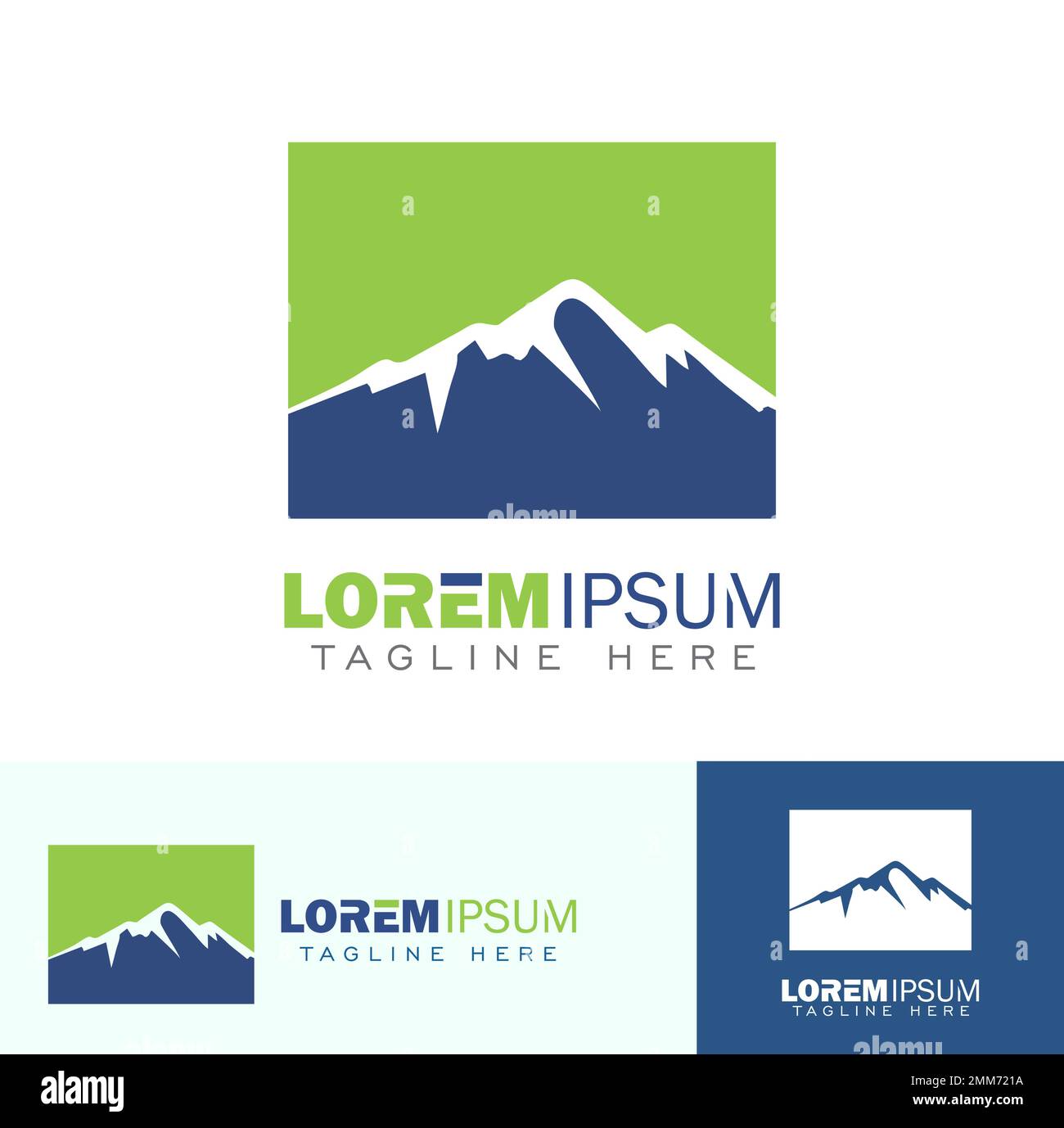 A vector illustration set of Mountain Line Logo Sign Stock Vector Image ...