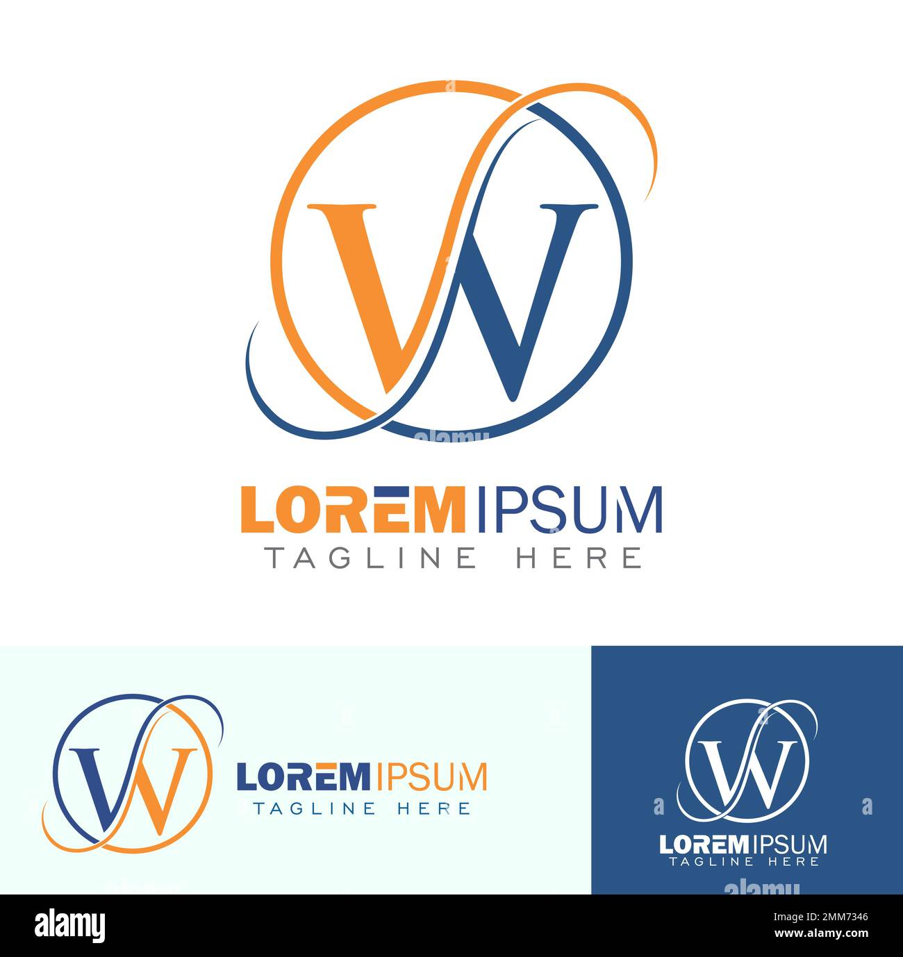 A vector Illustration set of W monogram Initial Logo Sign Stock Vector ...
