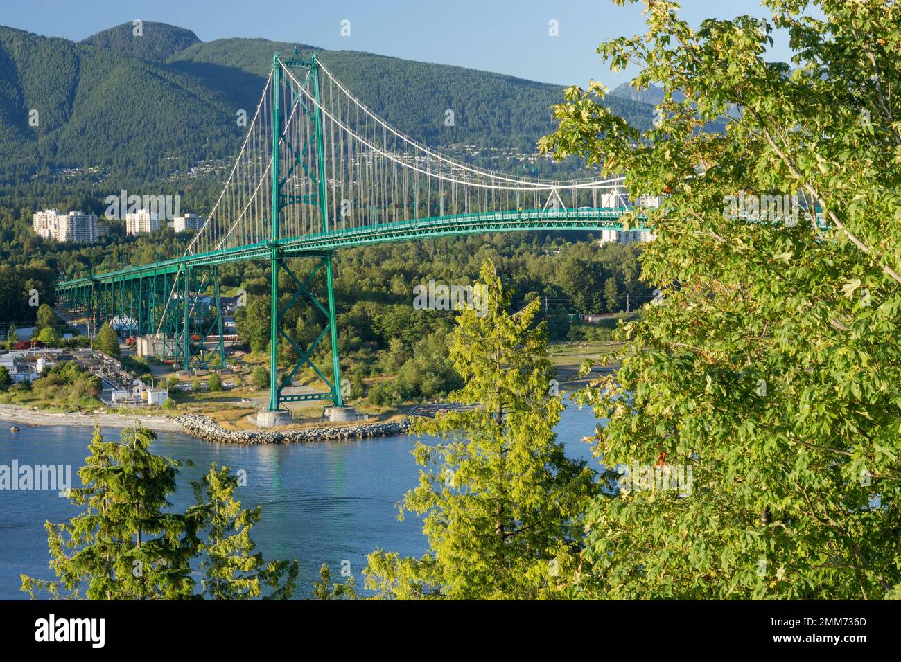 Part of the Lions Gate Bridge in West Vancouver, Canada, as seen from ...