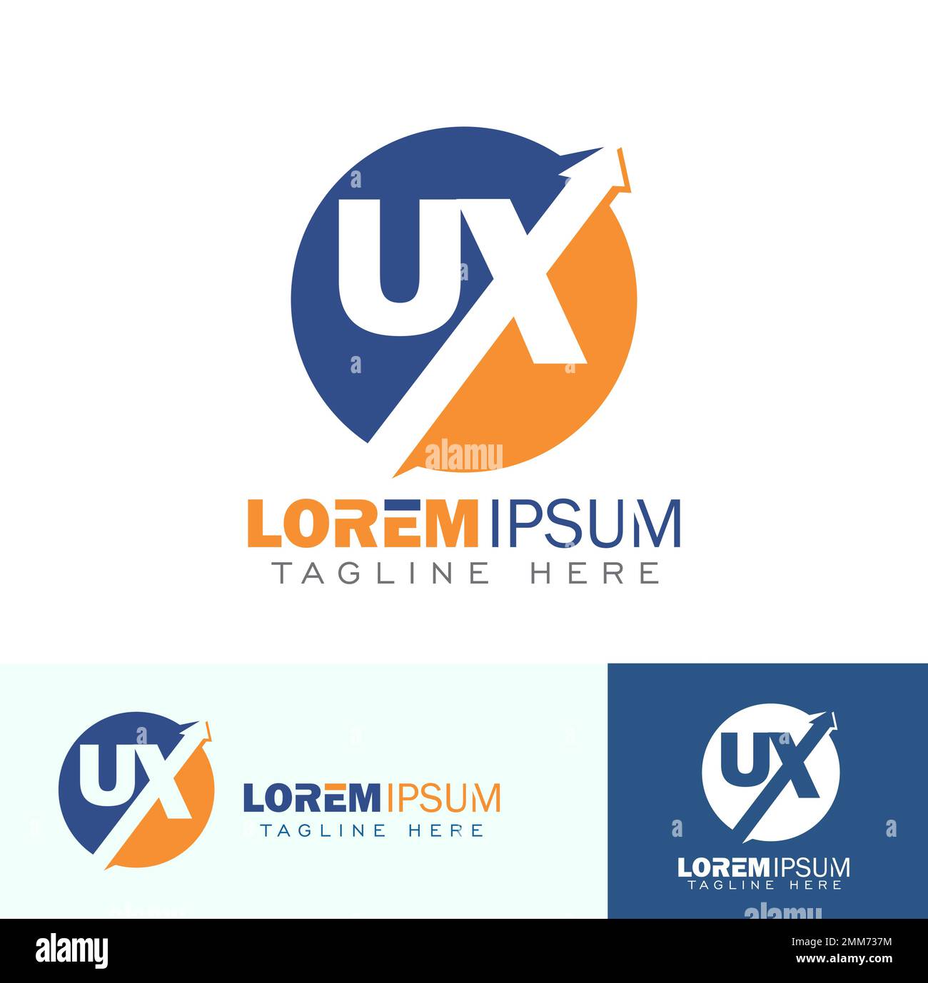 A vector illustration set of UX Monogram Initial Logo Sign Stock Vector Image & Art - Alamy