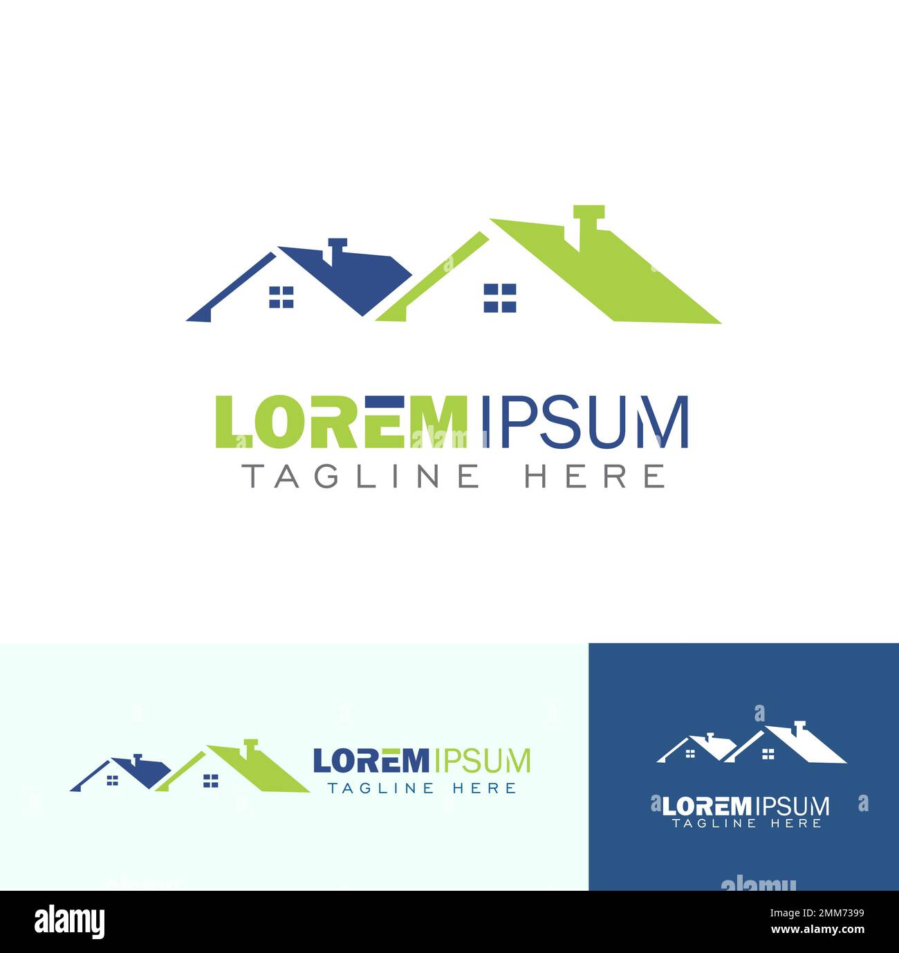 A vector illustration set of Home Real Estate Logo Sign Stock Vector ...