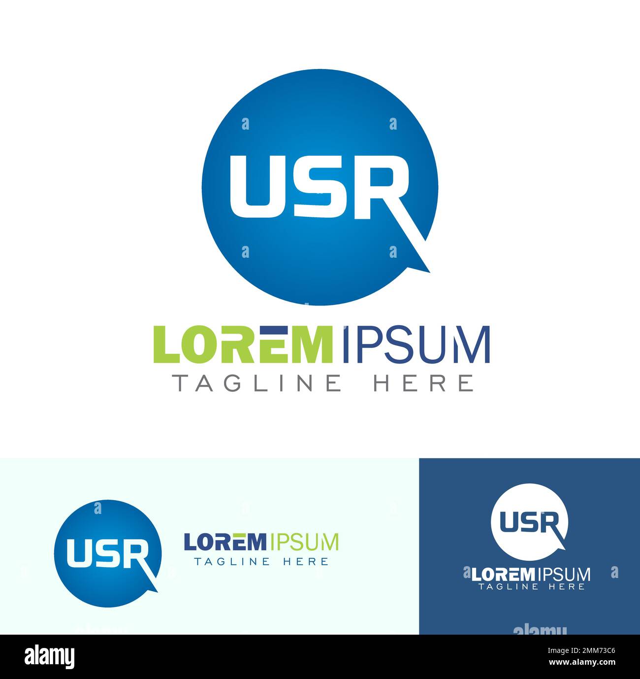 A vector Illustration set of USR Monogram Initial Logo Sign Stock ...