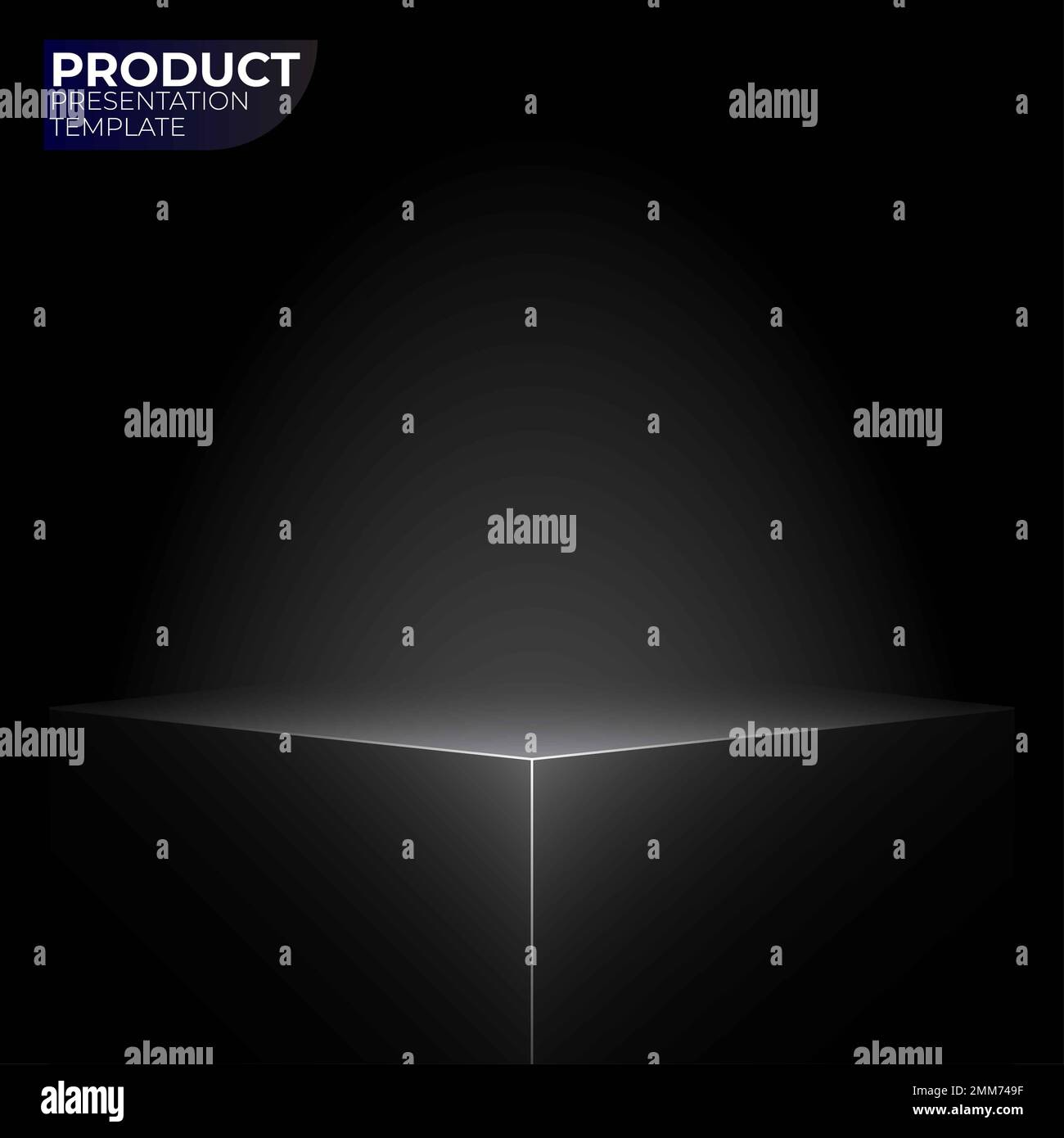 Black box stand for product display. Abstract product pedestal ...