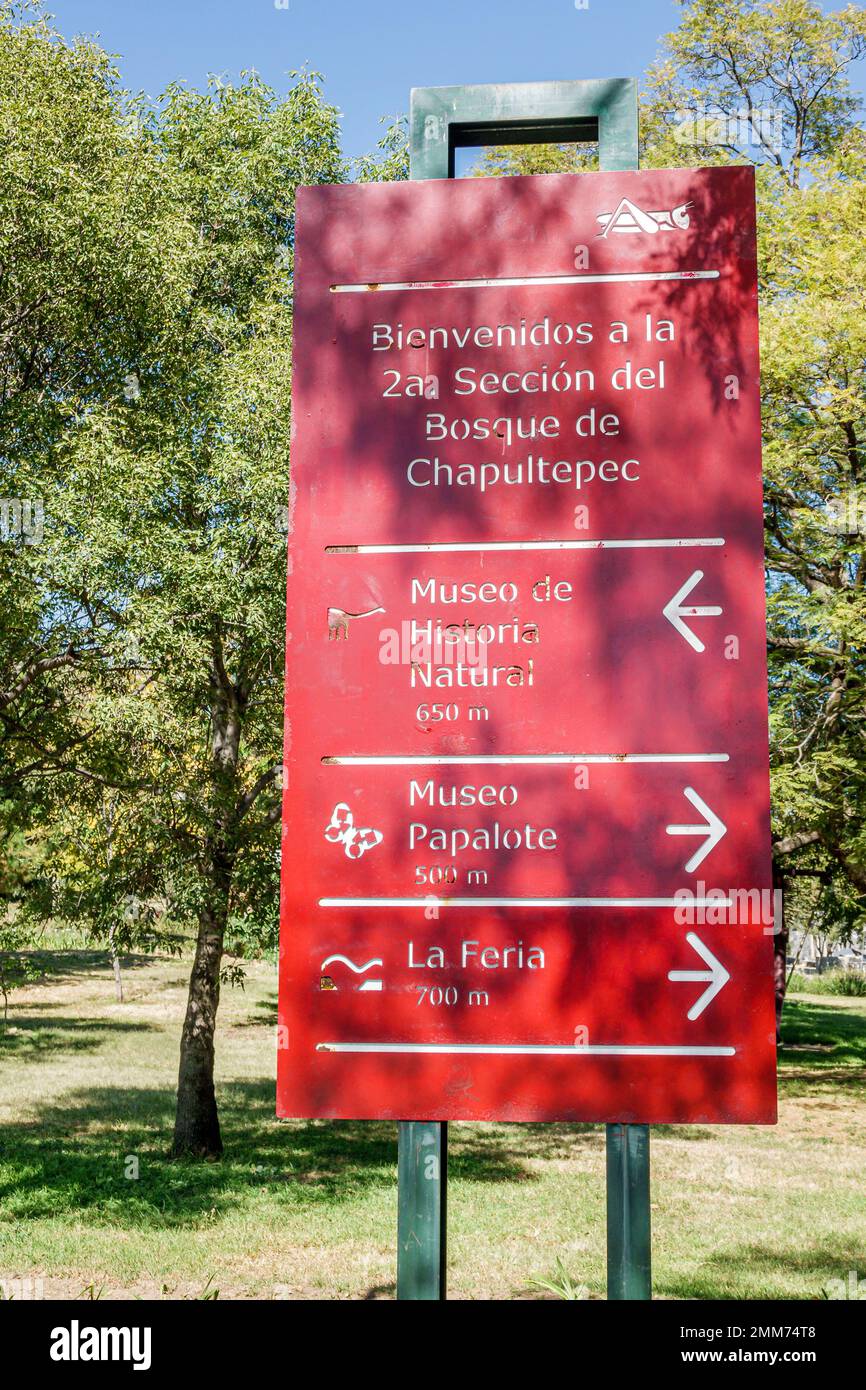 Mexico City,Bosque de Chapultepec Section 2 Forest directions arrows ...