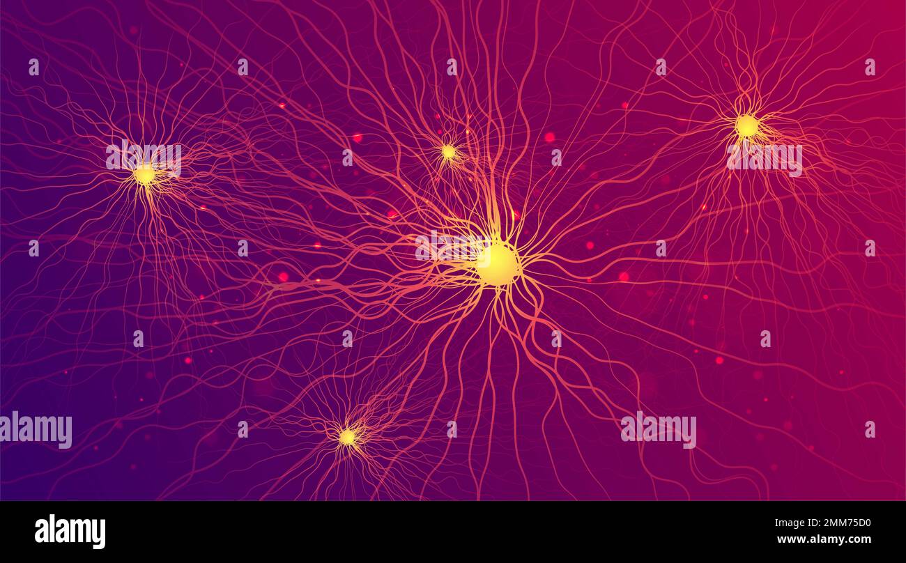 AI technology. Big data. Neurons connecting. Futuristic artificial ...