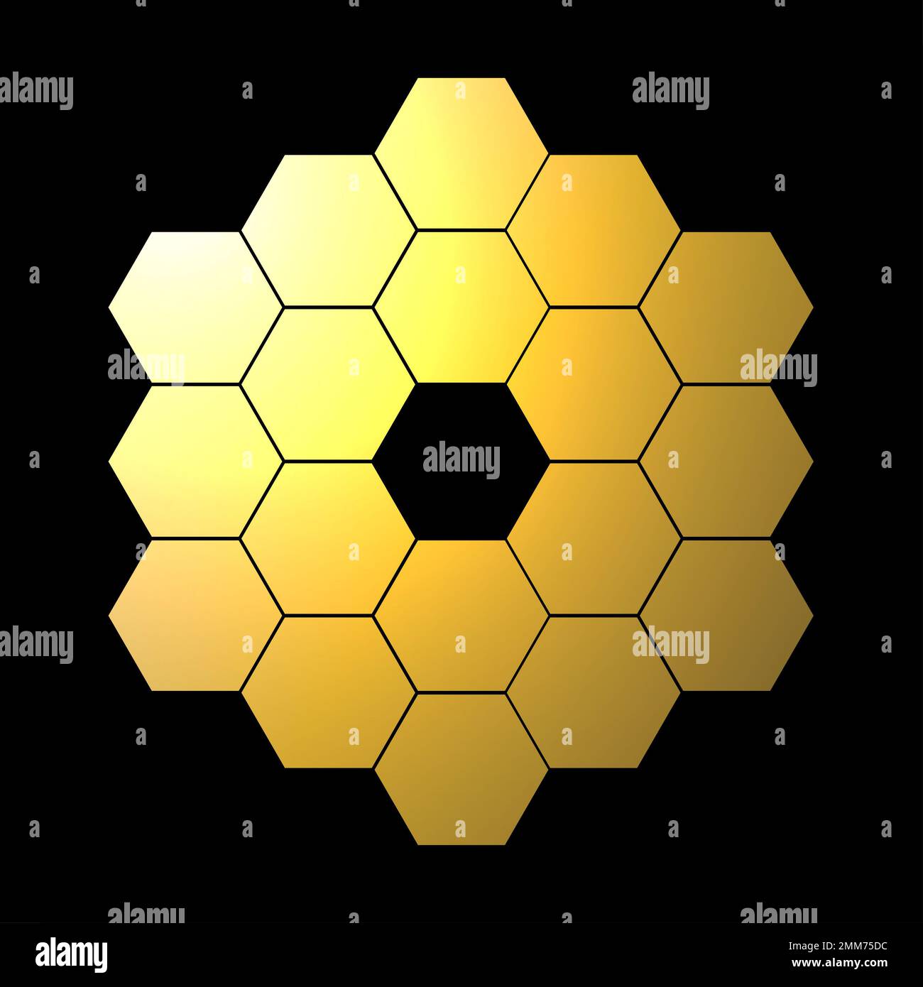 James Webb telescope. Golden hexagonal mirror of the new space ...