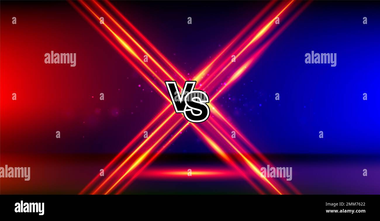 Red blue versus gaming background design. Fight night. Versus battle ...