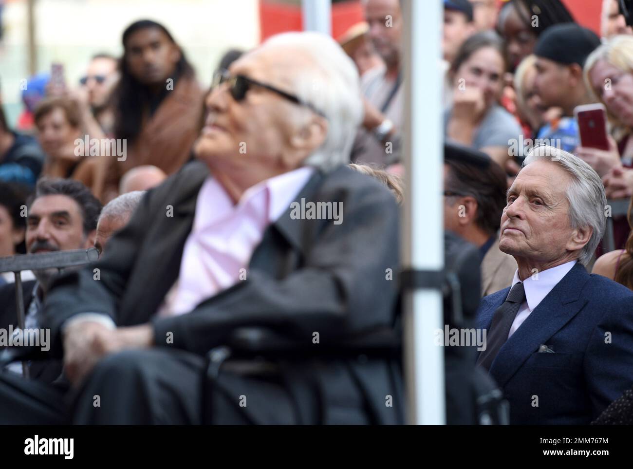 Actor Michael Douglas attends a ceremony honoring him with a star on ...